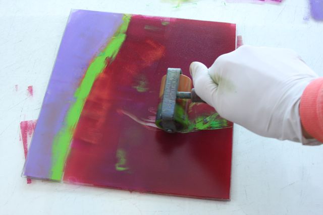 slide show of making a Monotype – P. C. Lawson Monotypes