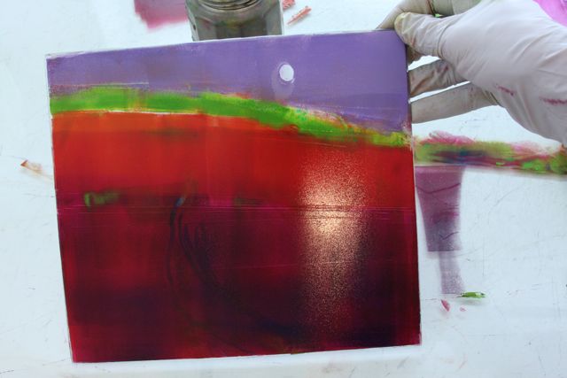 slide show of making a Monotype – P. C. Lawson Monotypes